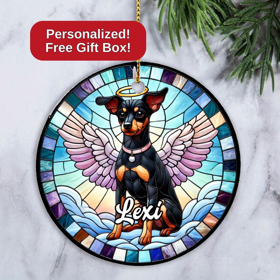 Miniature Pinscher Custom Ornament, Dog Loss Keepsake, Pet Memorial ...