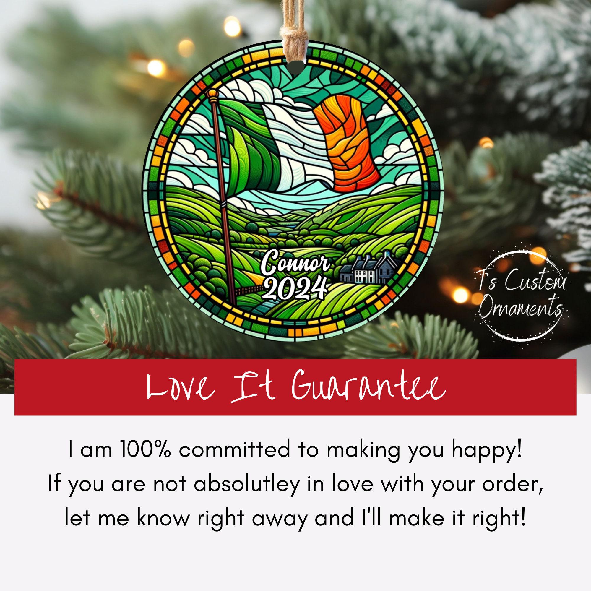 Custom Irish Flag Ornament - Saint Patrick's Day Ornament - Shamrock ...