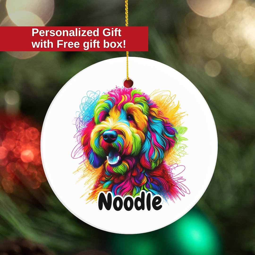Doodle Christmas Ornament, Custom Personalized Golden Doodle Ornament ...