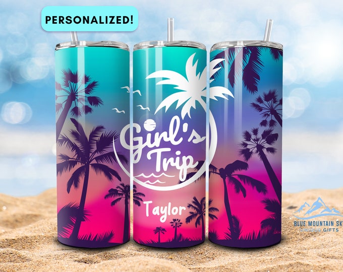 Personalized Skinny Tumbler, Girls Trip Gift, Birthday Weekend, Girls ...