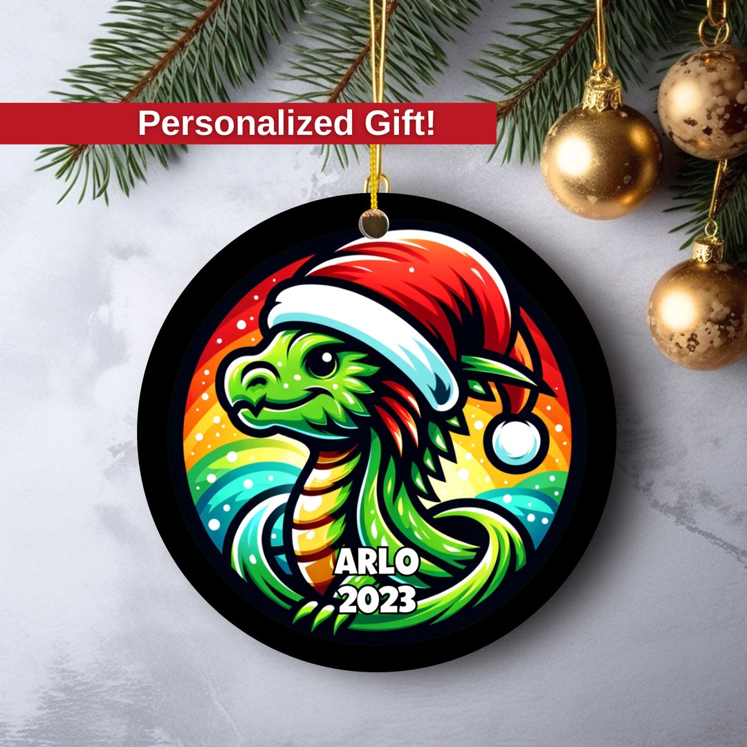 Custom Dragon Ornament, Personalized Fantasy Dragon Keepsake, Gift for ...