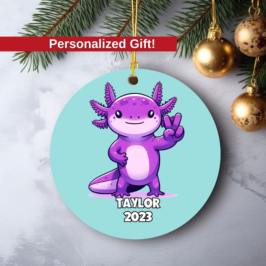 Personalized Axolotl Gift, Axolotl Christmas Ornament, XMAS Ornament ...