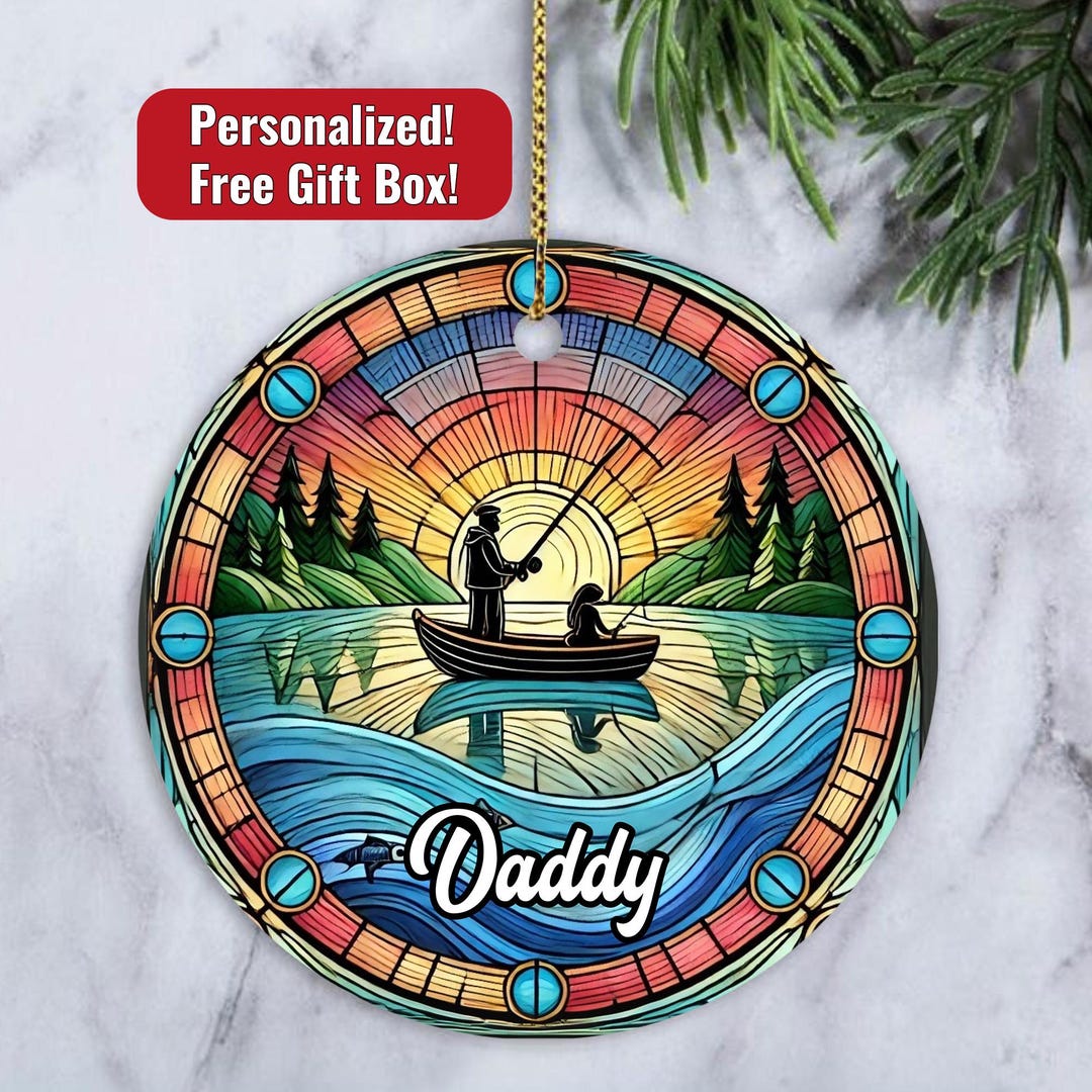Custom Fishing Ornament, Father's Day Gift, Christmas Personalized ...
