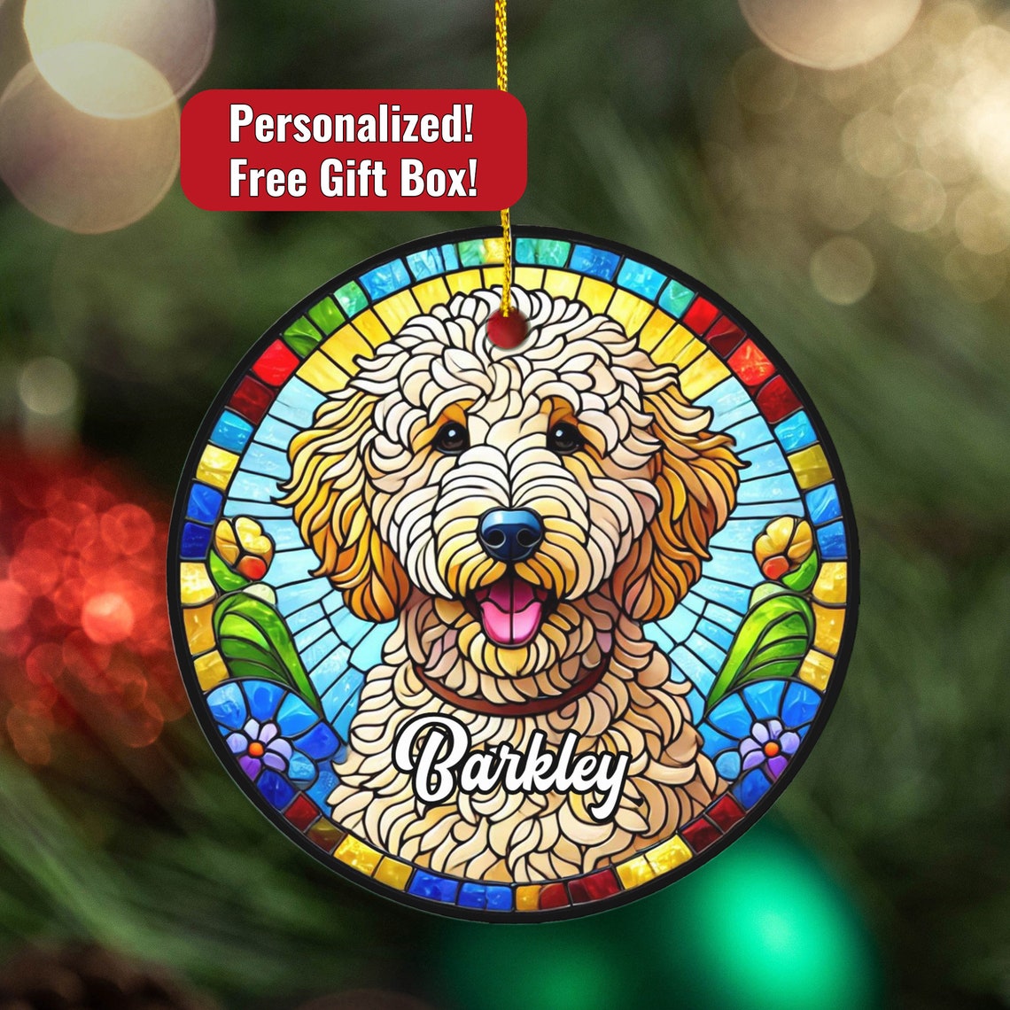 Custom Labradoodle Ornament, Personalized Lab Doodle Ornament, Dog ...