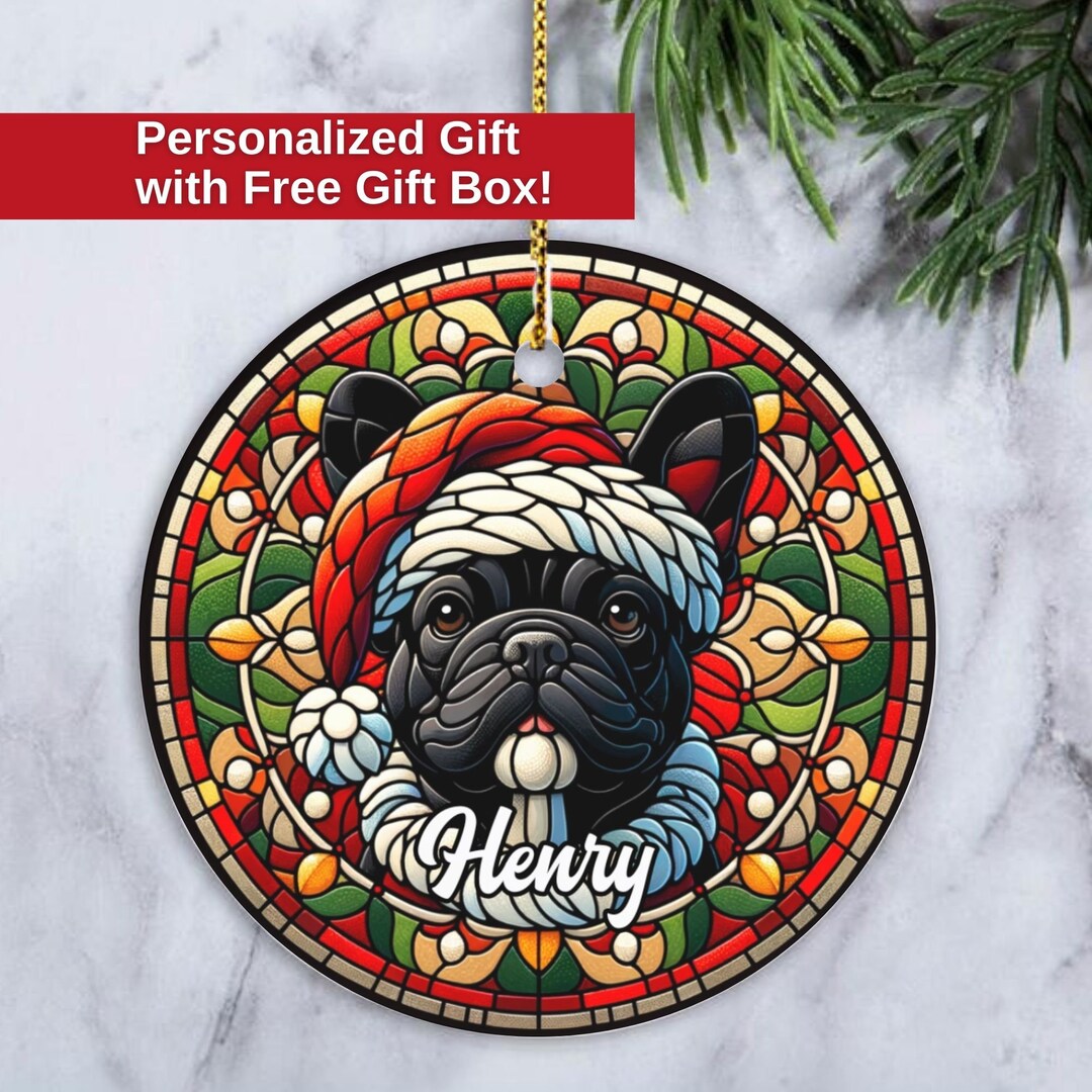 Custom French Bulldog Ornament, Personalized Frenchie Ornament, Dog ...