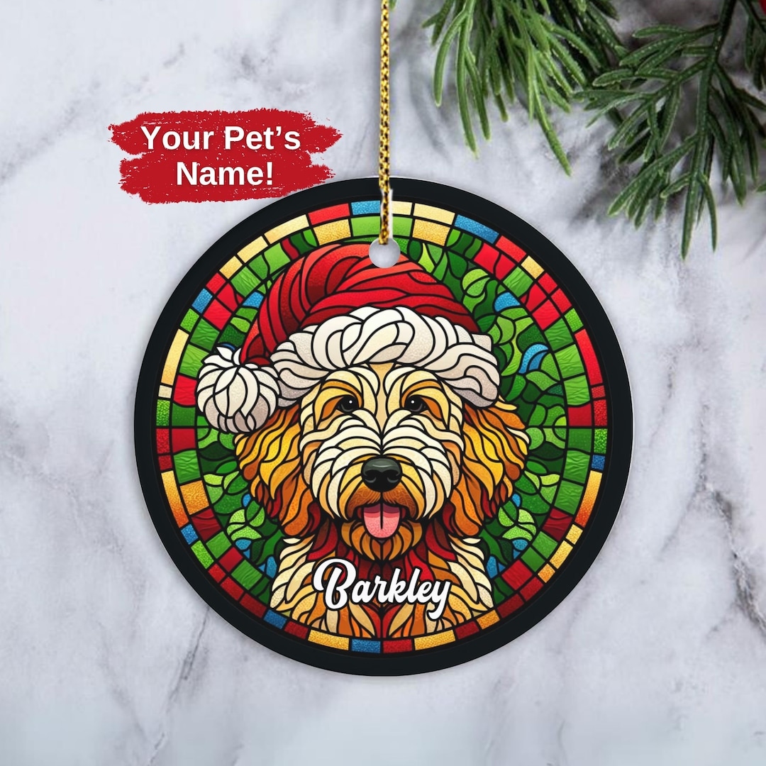 Custom Golden Doodle Ornament, Personalized Goldendoodle Ornament, Dog ...