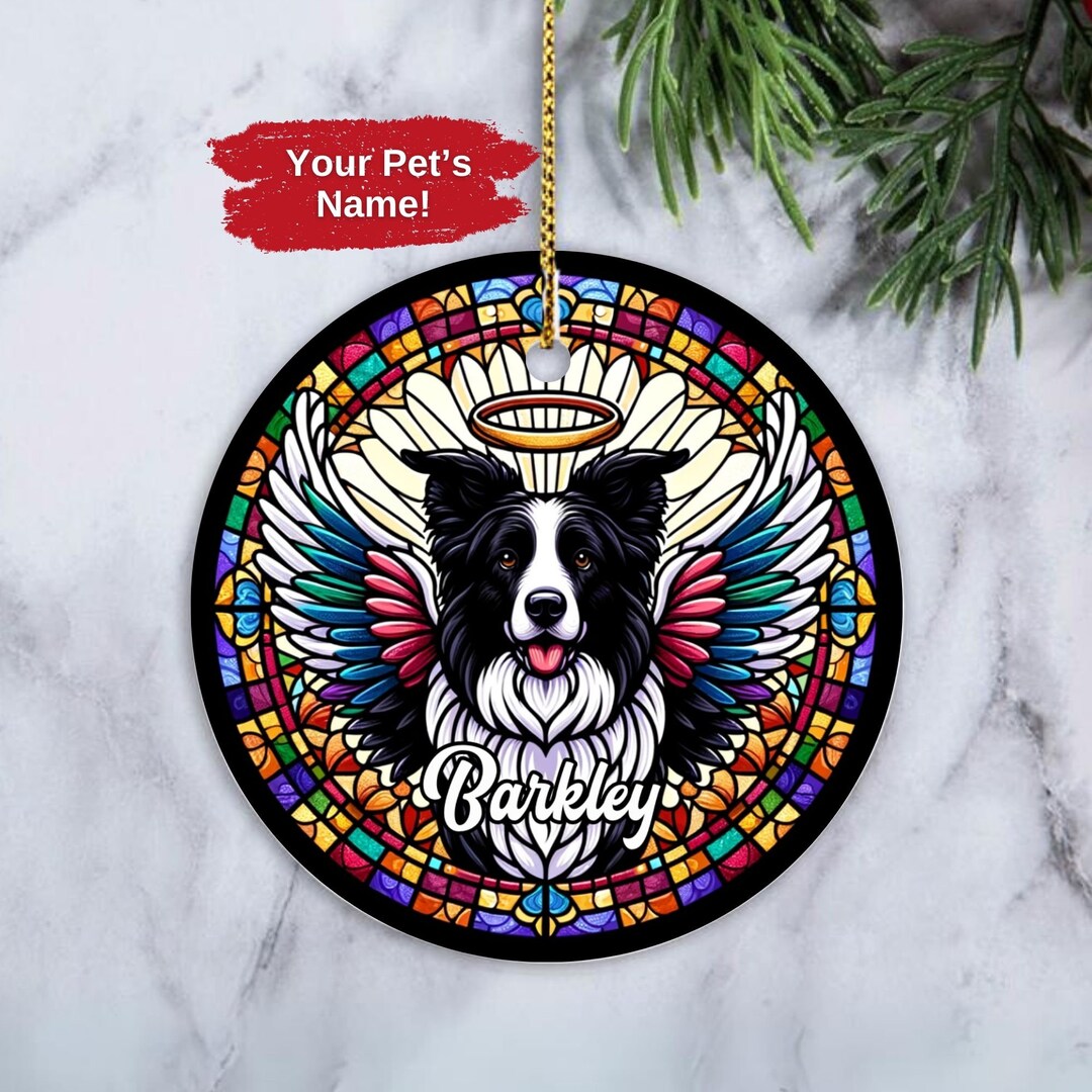 Personalized Border Collie Ornament, Dog Memorial Gift, Loss of Pet ...