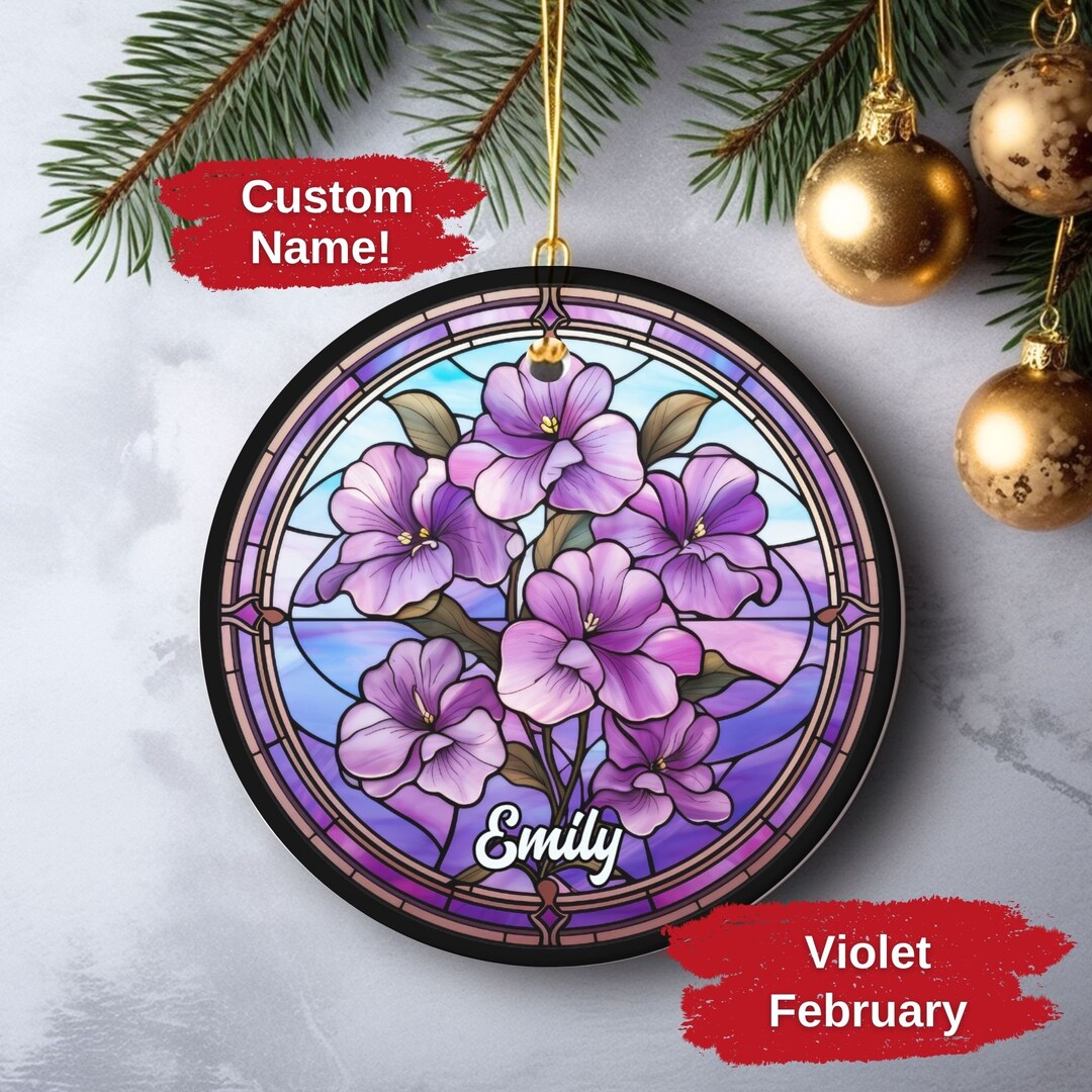Custom Birth Month Christmas Ornament, Personalized Birthday Flower ...