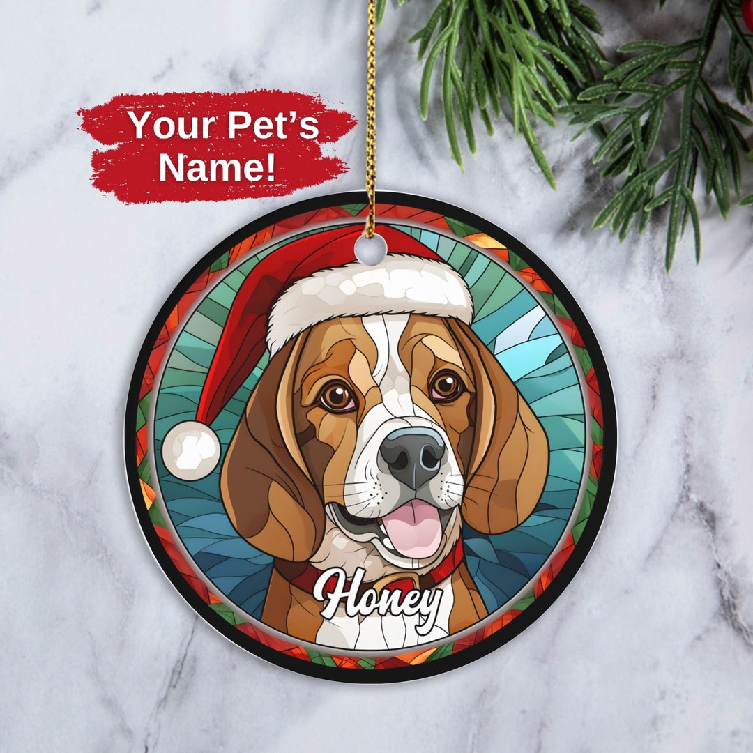 Custom Beagle Ornament, Personalized Beagle Ornament, Dog Christmas ...