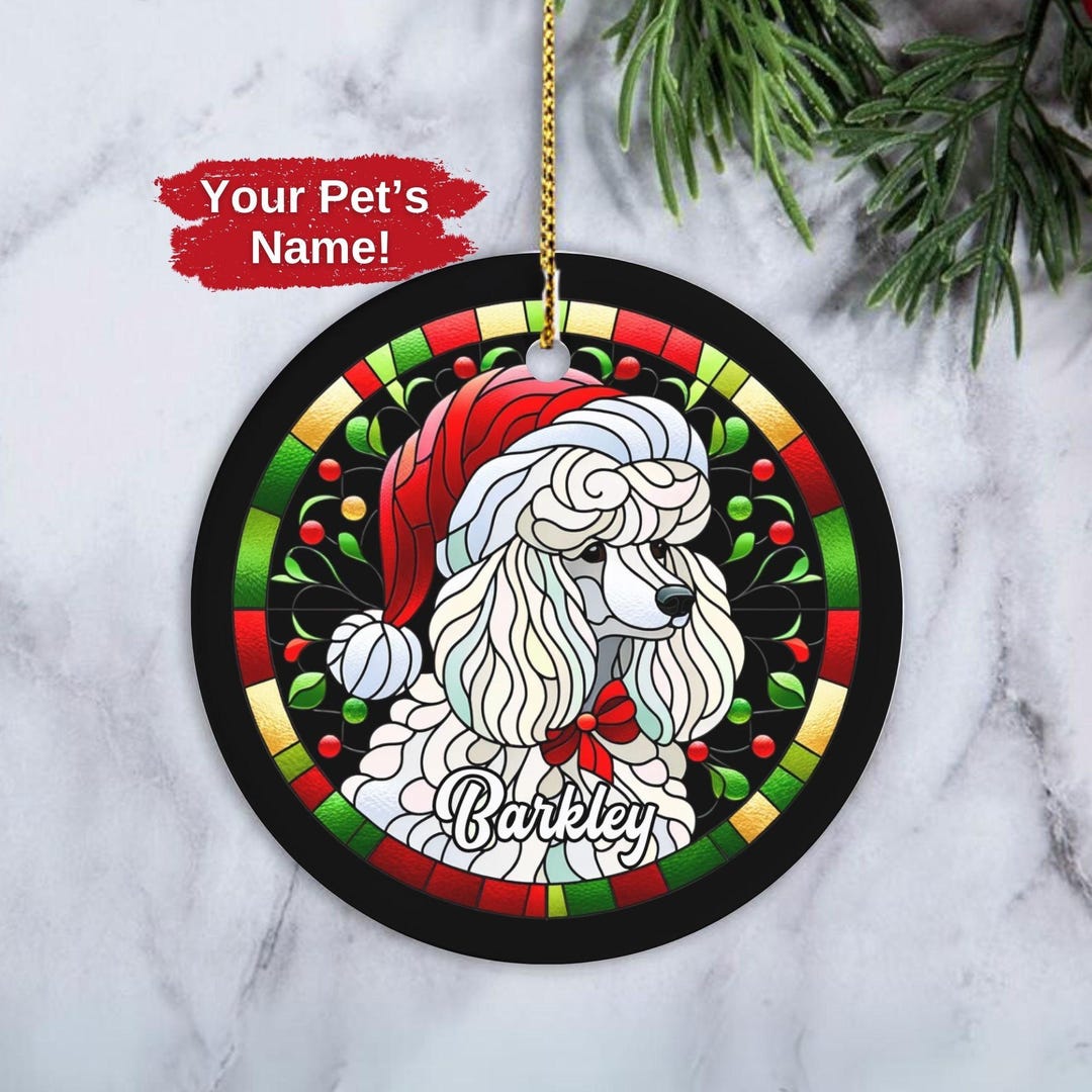 Custom Poodle Ornament, Personalized Poodle Ornament, Dog Christmas ...
