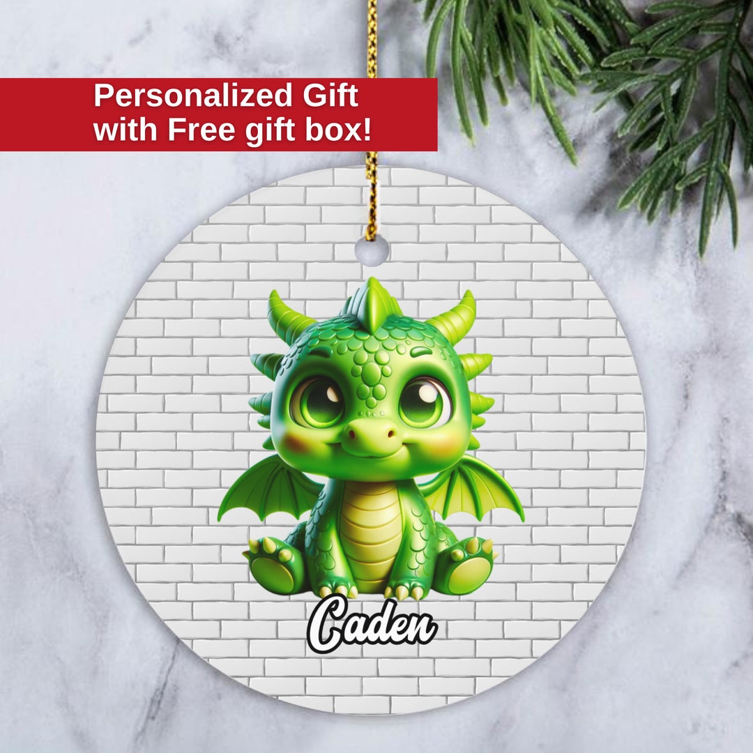 Dragon Baby Ornament, Personalized Dragon Christmas Ornament, Dragon ...