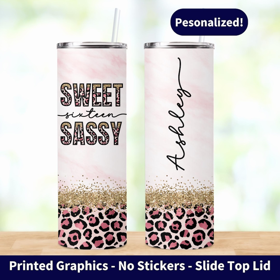 Sweet Sixteen Gift, Personalized 16th Birthday Tumbler, Custom Birthday ...
