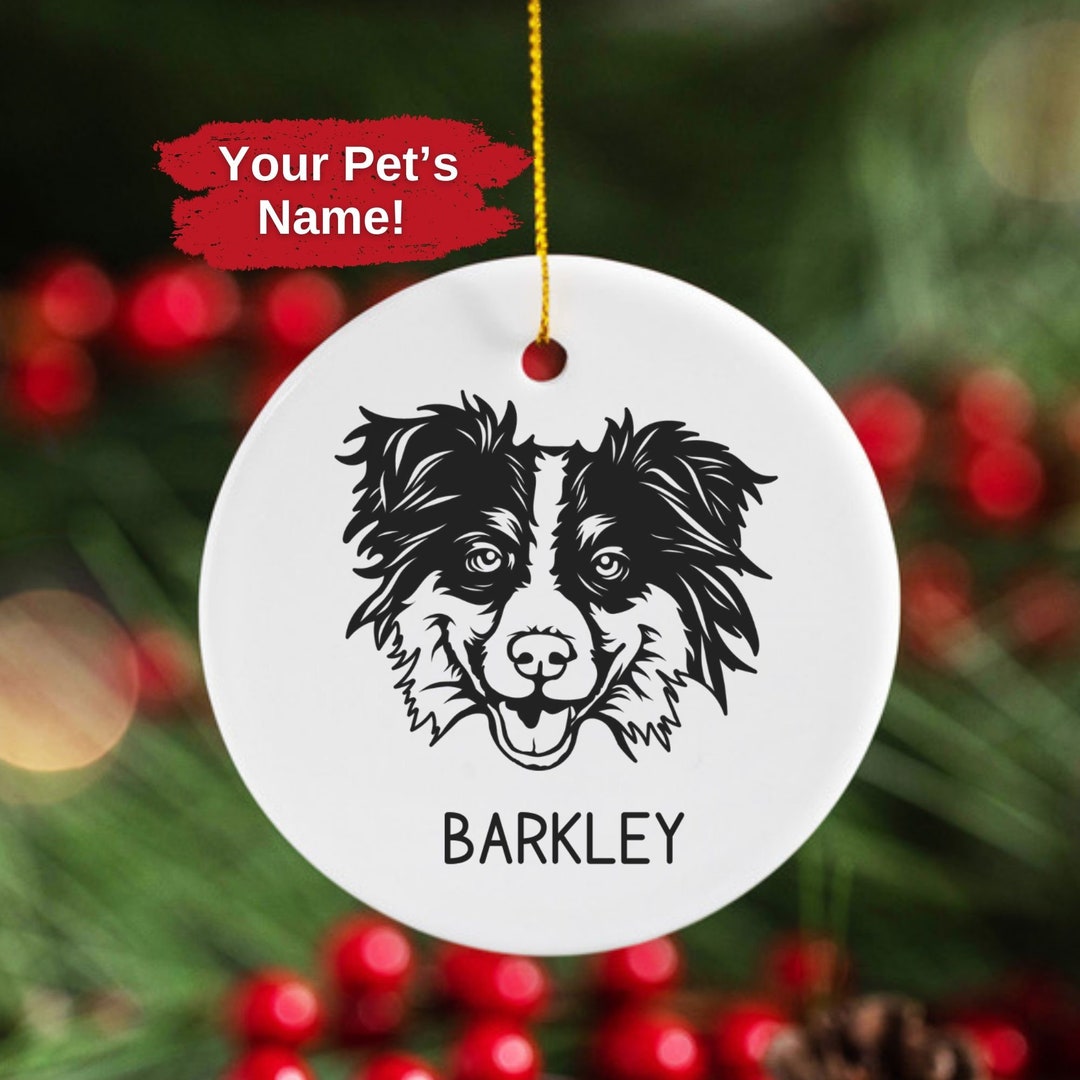 Custom Australian Shepherd Ornament, Personalized Aussie Ornament, New ...