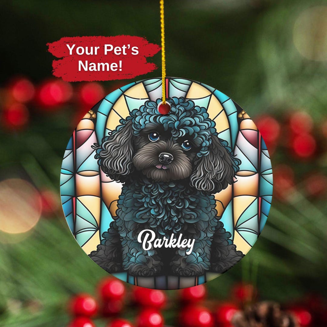 Custom Poodle Ornament, Personalized Poodle Ornament, Dog Christmas ...