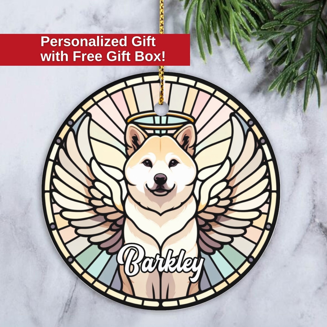 Personalized Shiba Inu Ornament, Dog Memorial Gift, Loss of Pet, Pet ...