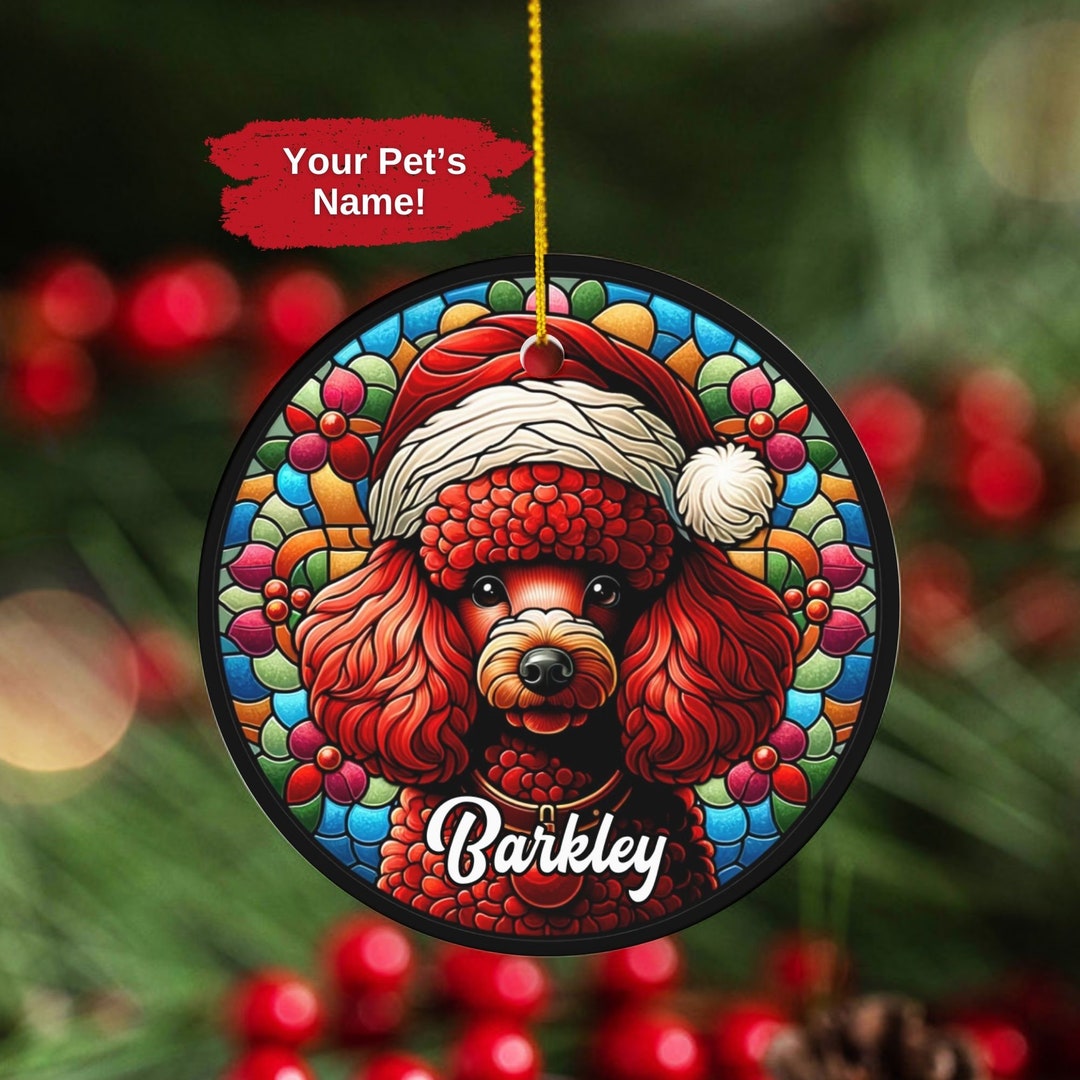 Custom Poodle Ornament, Personalized Poodle Ornament, Dog Christmas ...
