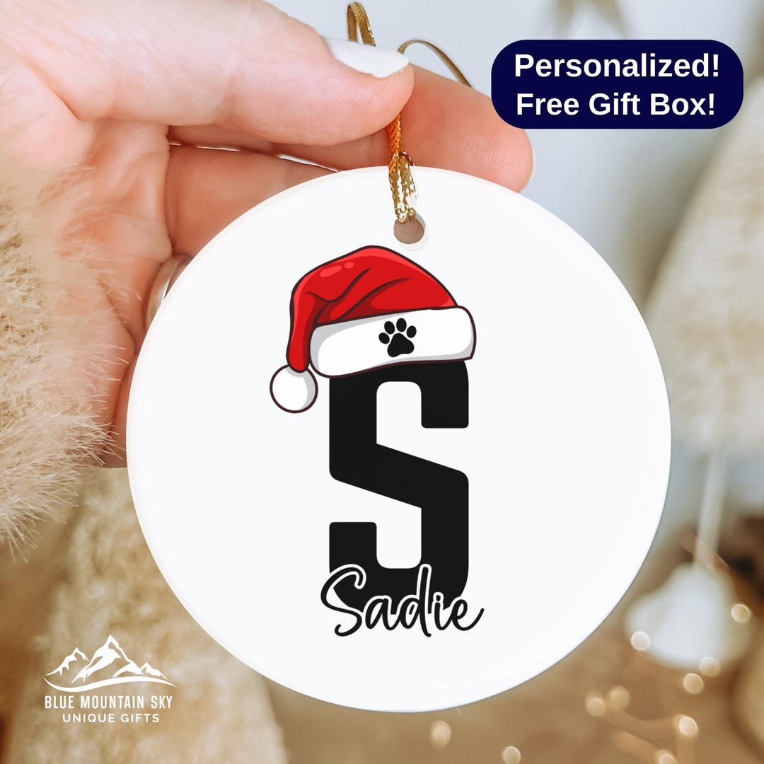 Custom Pet Initial Ornament, Letter Name Ornament for Pet, Personalized ...