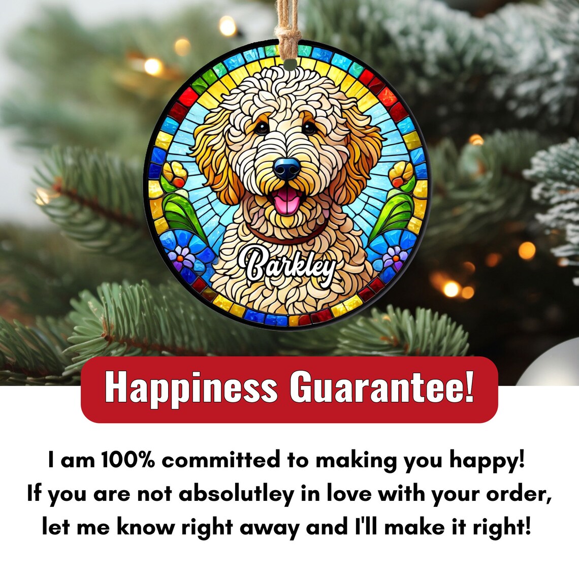 Custom Labradoodle Ornament, Personalized Lab Doodle Ornament, Dog ...