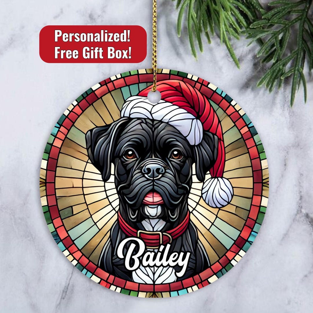 Custom Boxer Ornament, Personalized Boxer Ornament, Dog Christmas ...