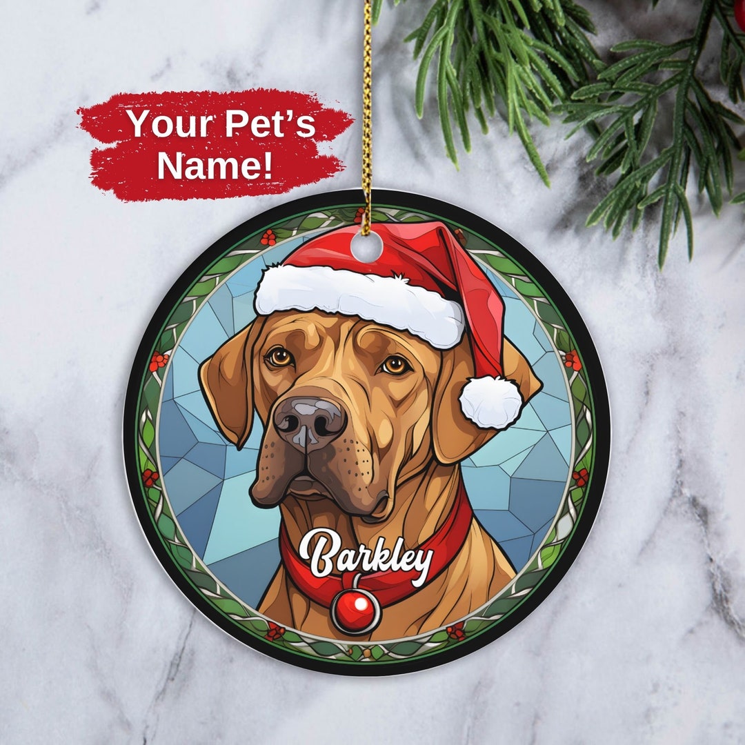 Custom Rhodesian Ridgeback Ornament, Personalized Ridgeback Ornament ...