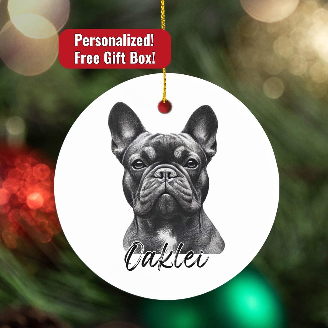 French Bulldog Christmas Ornament, Personalized Frenchie Owner Gift ...