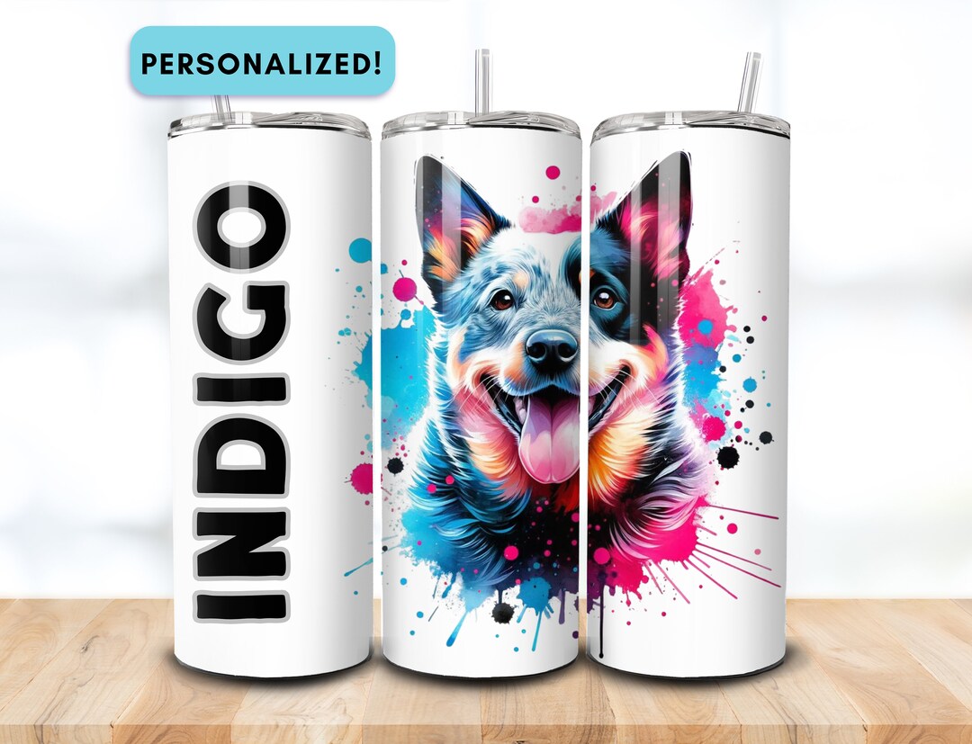 Custom Blue Heeler Tumbler, Australian Cattle Dog Gift, Blue Heeler ...