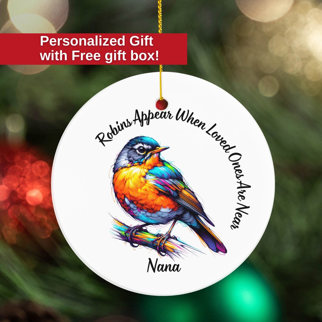 Custom Robin Memorial Ornament, Robin Gift, Nature Lover, Mother's Day ...