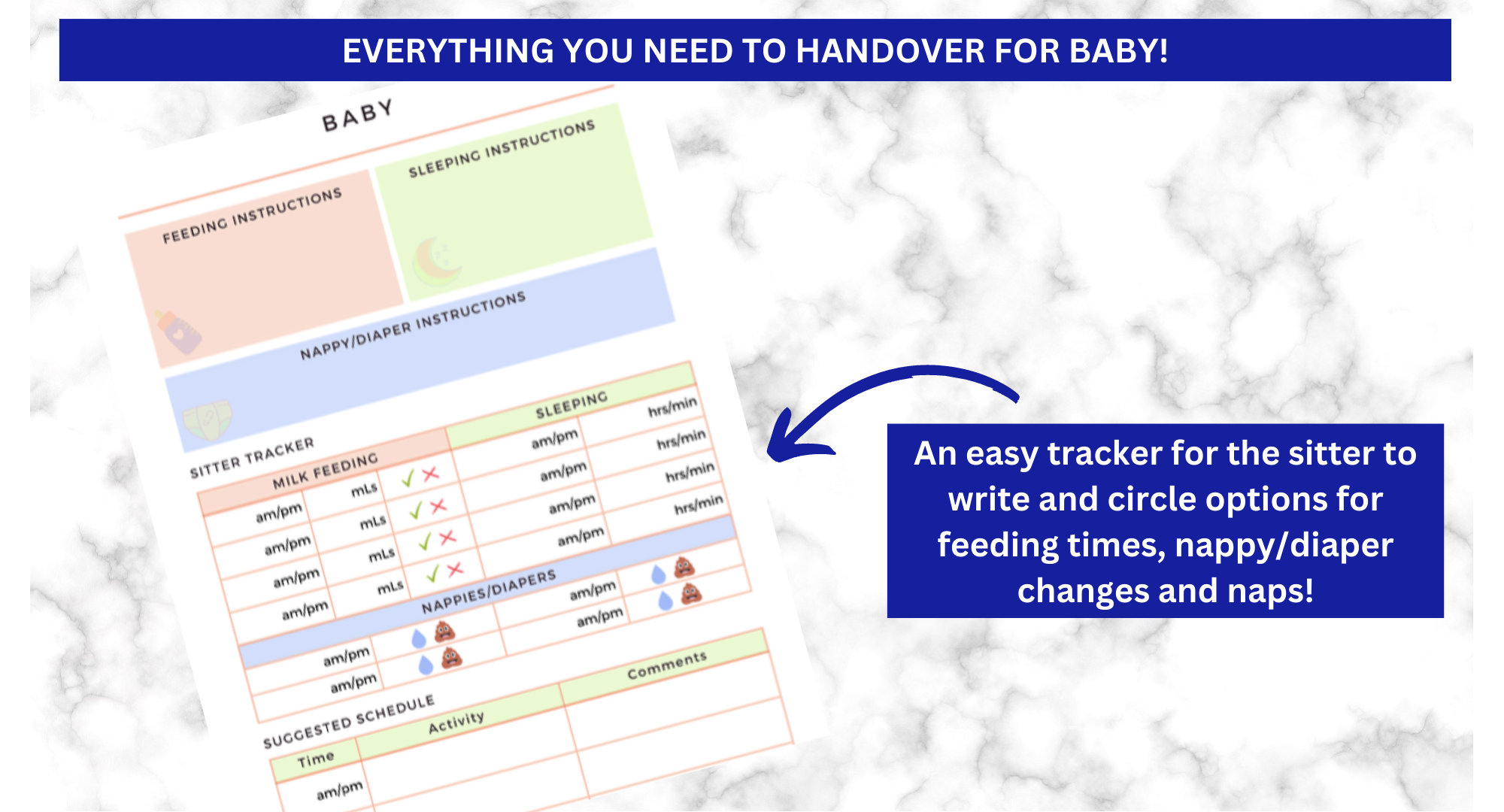 Babysitter Planner Printable, Editable Babysitter Planner, Childcare ...