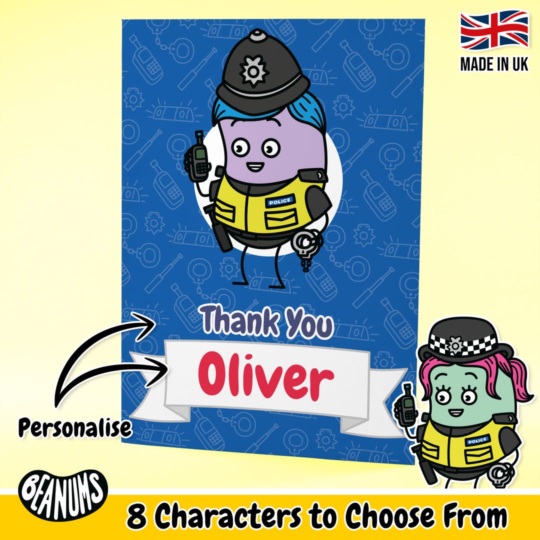 Personalised Police Greetings Card. Fun Unique Custom Gift.police ...