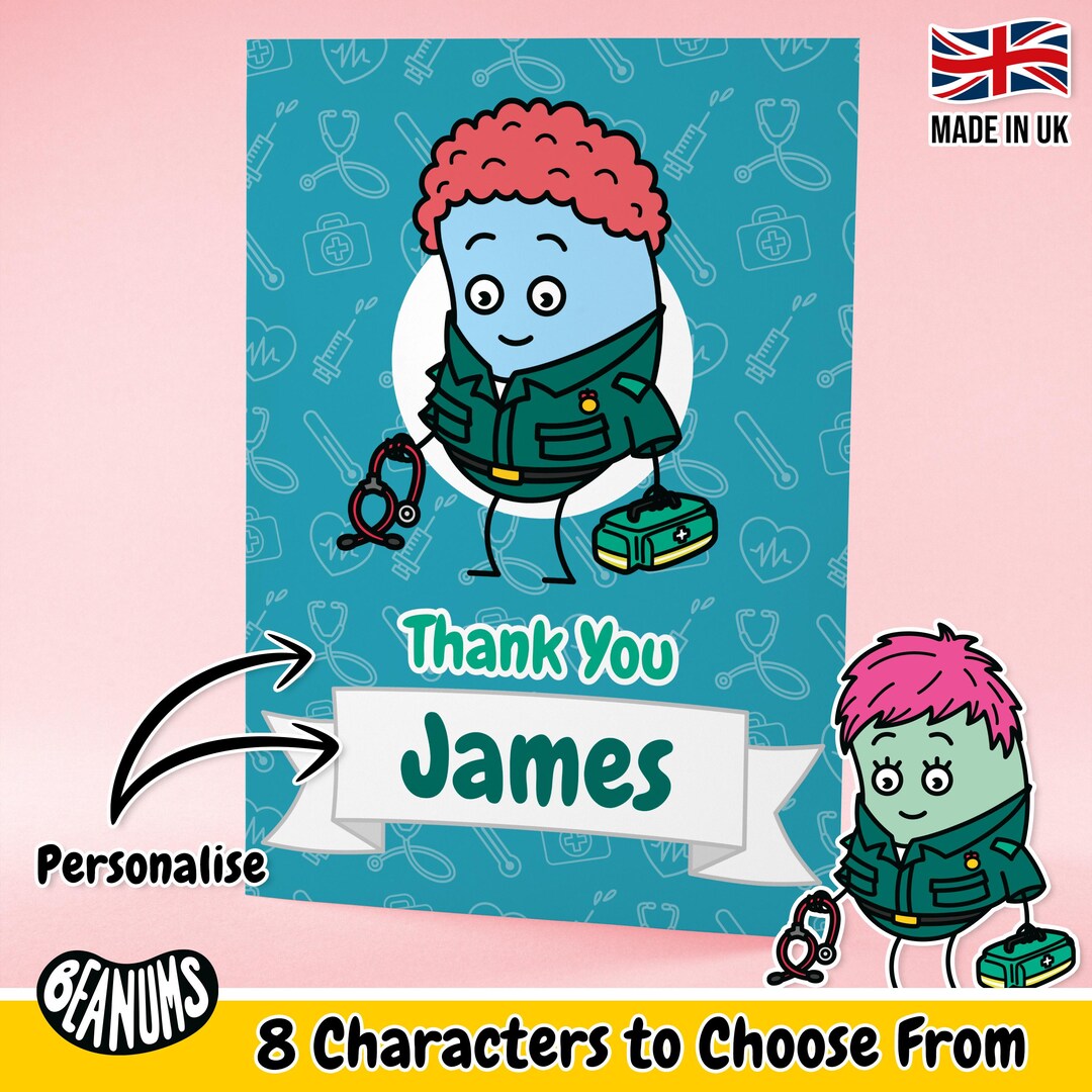 Personalised Paramedic Greetings Card. Fun Unique Healthcare AAP Custom ...