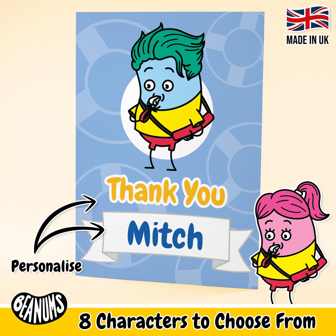 Personalised Lifeguard Greeting Card. Fun Life Guard Custom Birthday ...