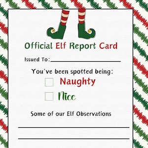 Printable Elf Report Card - Personalized Elf Notes for Kids - Digital ...