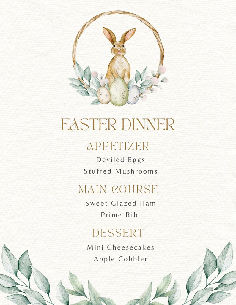 Elegant Easter Delights Fully Editable Template Digital File Instant ...