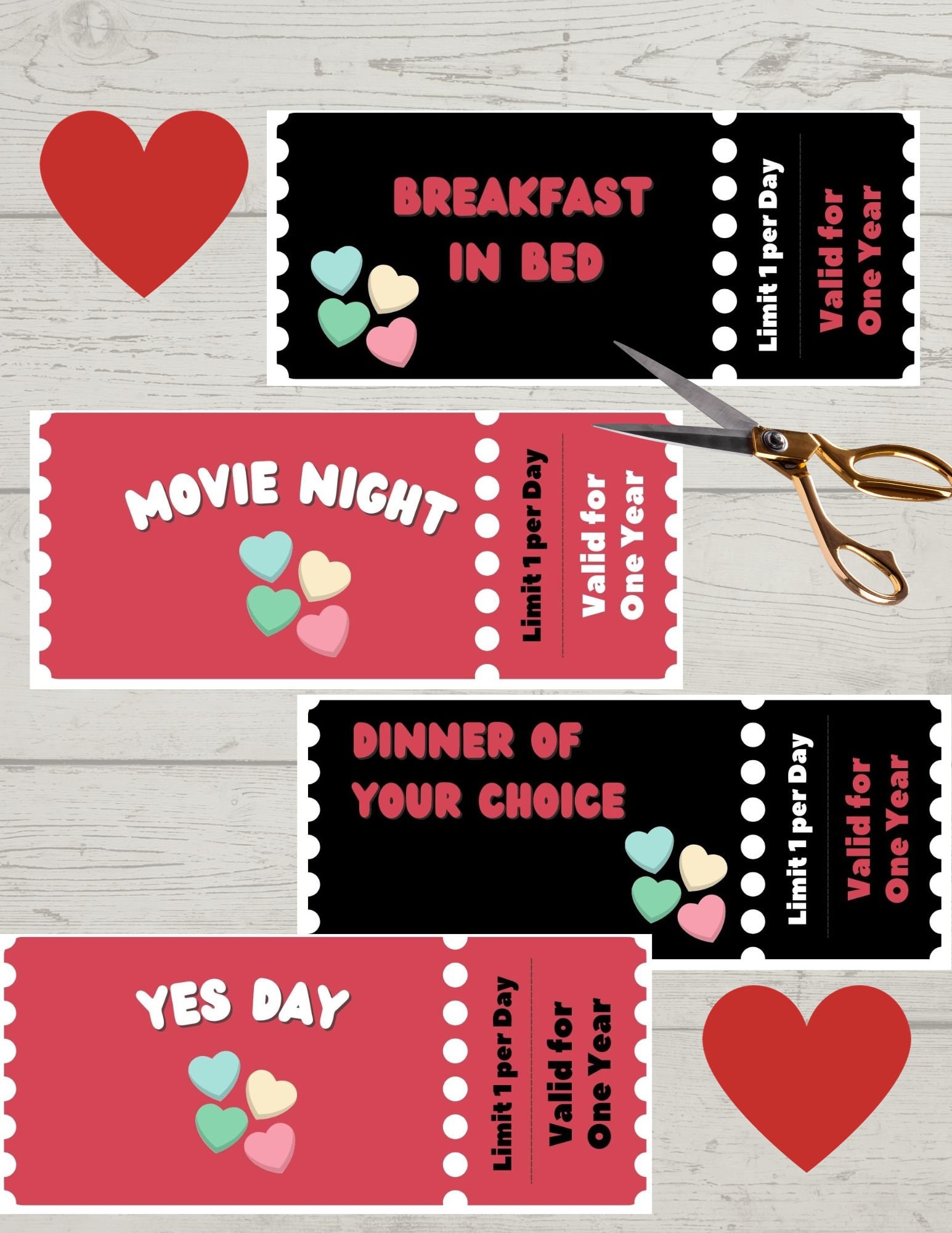 Printable & Fully Editable Coupon Book DIY Gift Voucher Template ...
