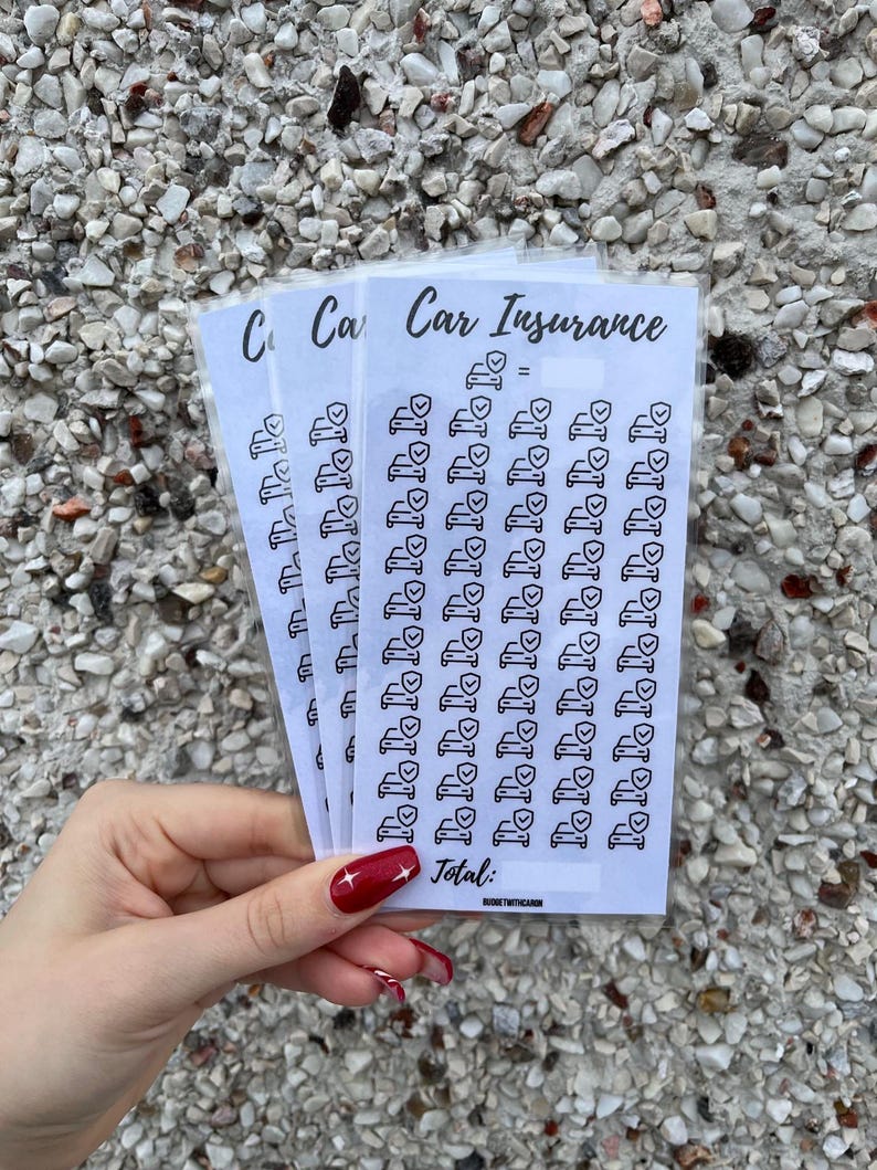 Car Insurance Saving Challenge Tracker Savings Trackers Cash Stuffing ...