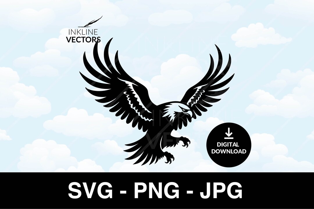 Soaring Eagle Vector SVG Digital File Eagle Clipart Vector - Etsy