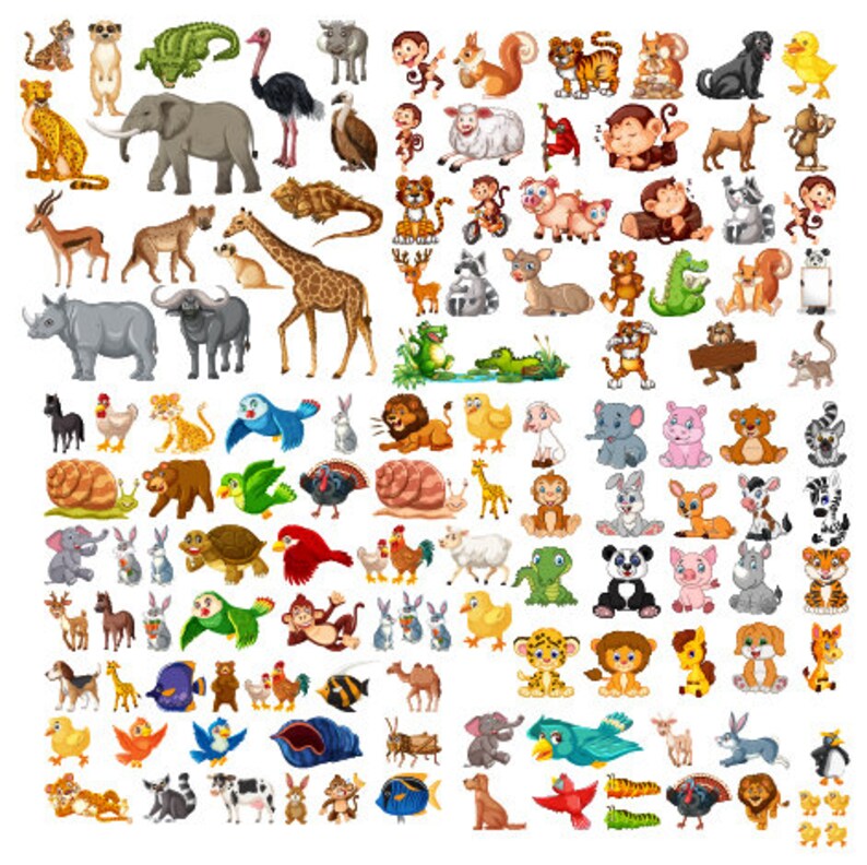 Animal , Safari Animals SVG, Clipart Bundle, Jungle Animals SVG, Baby ...