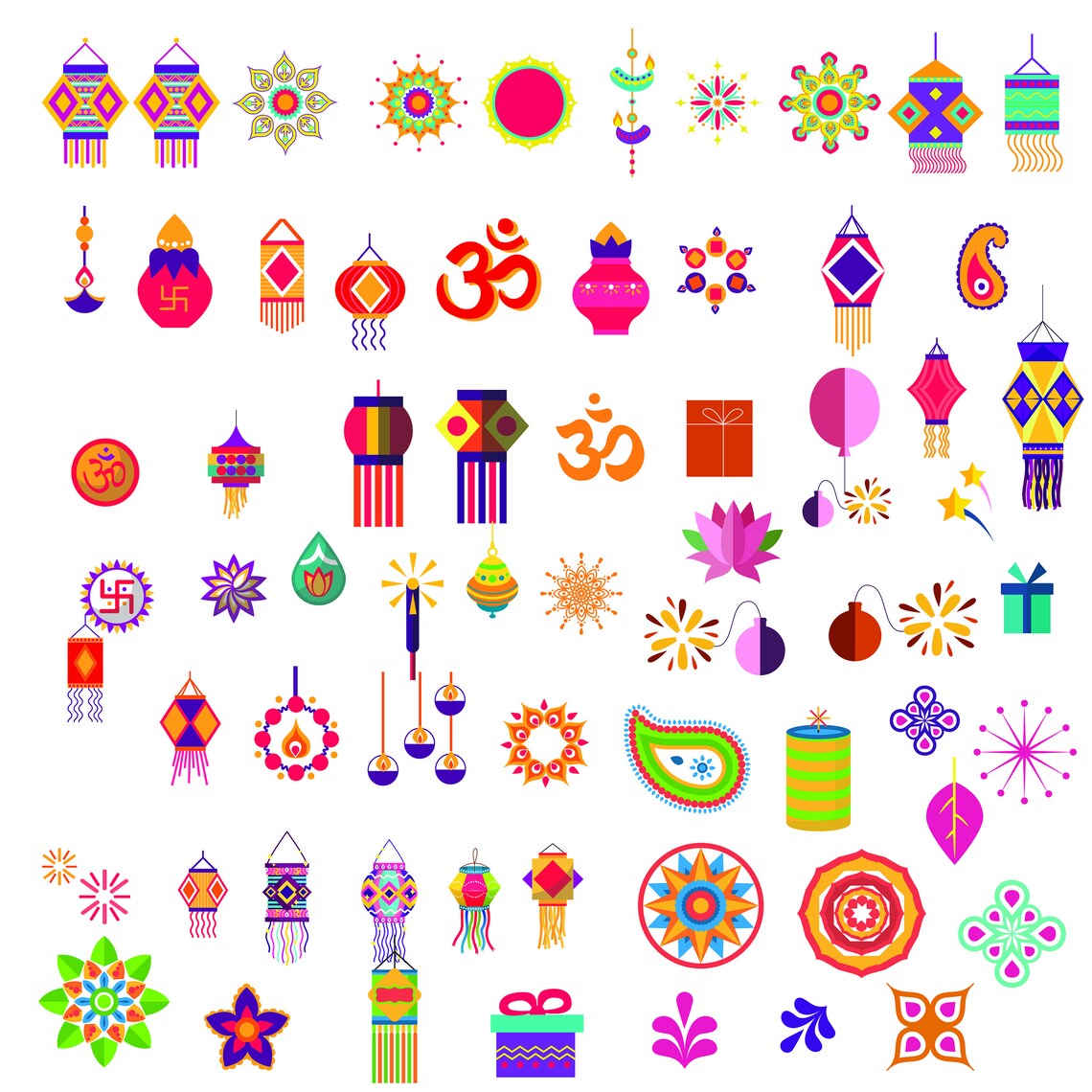 Diwali Icons Printable Images Graphics Crafts Printables - Etsy