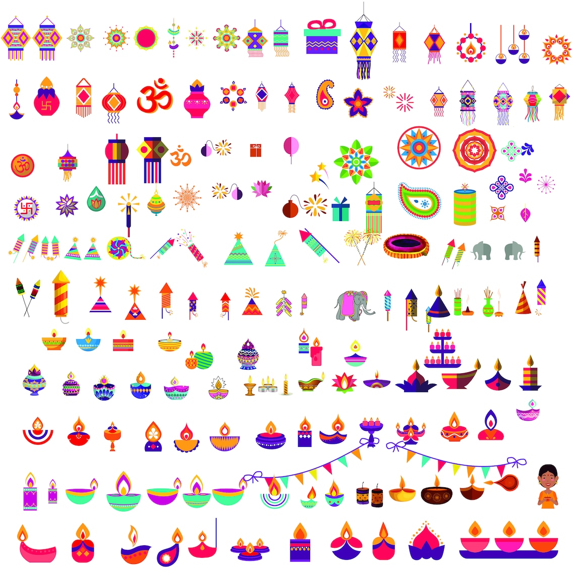 Diwali Icons Printable Images Graphics Crafts Printables - Etsy