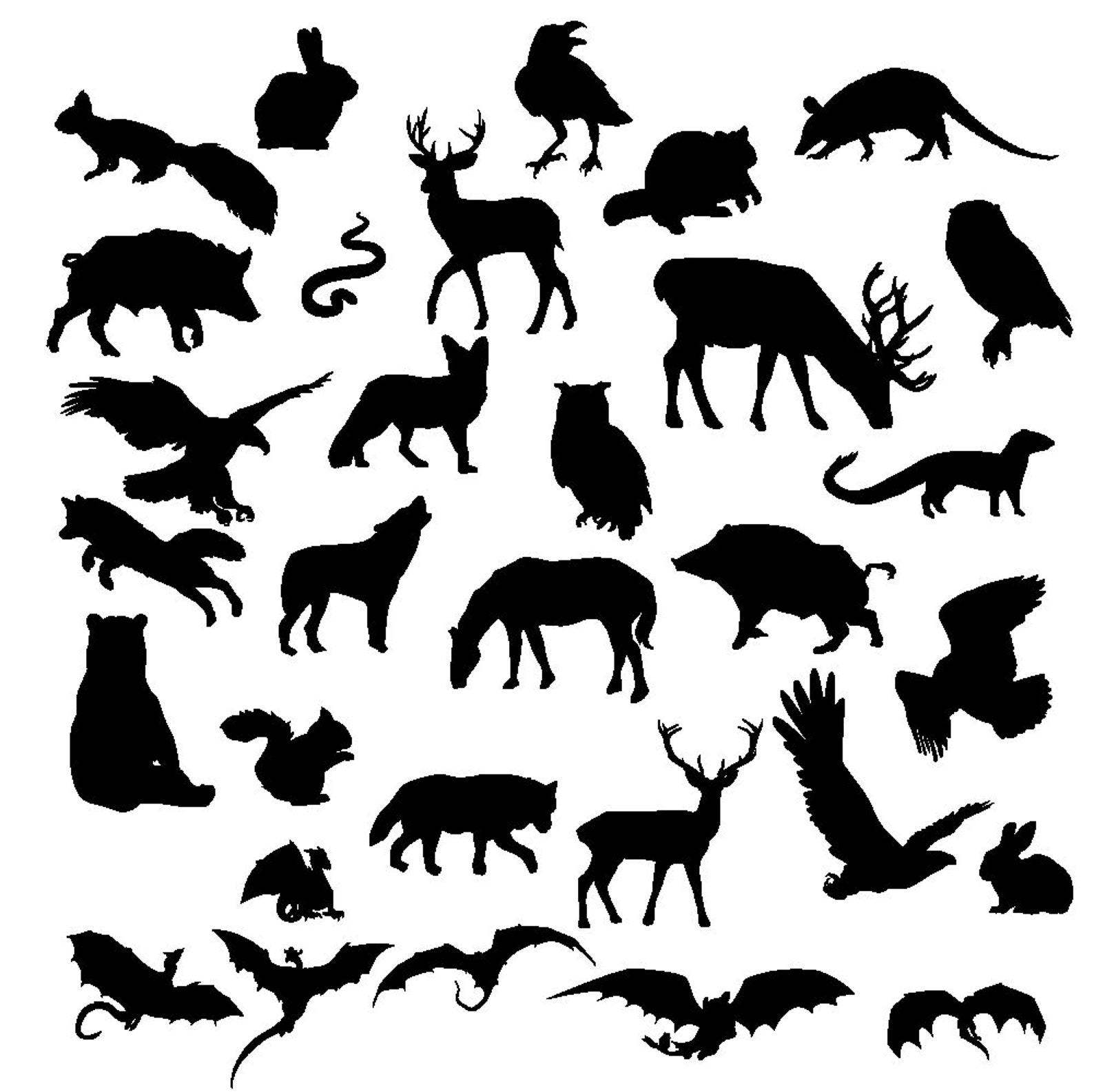 Animal Images, Clipart Silhouettes, Black Silhouette Prints, Svgs, Pdfs ...