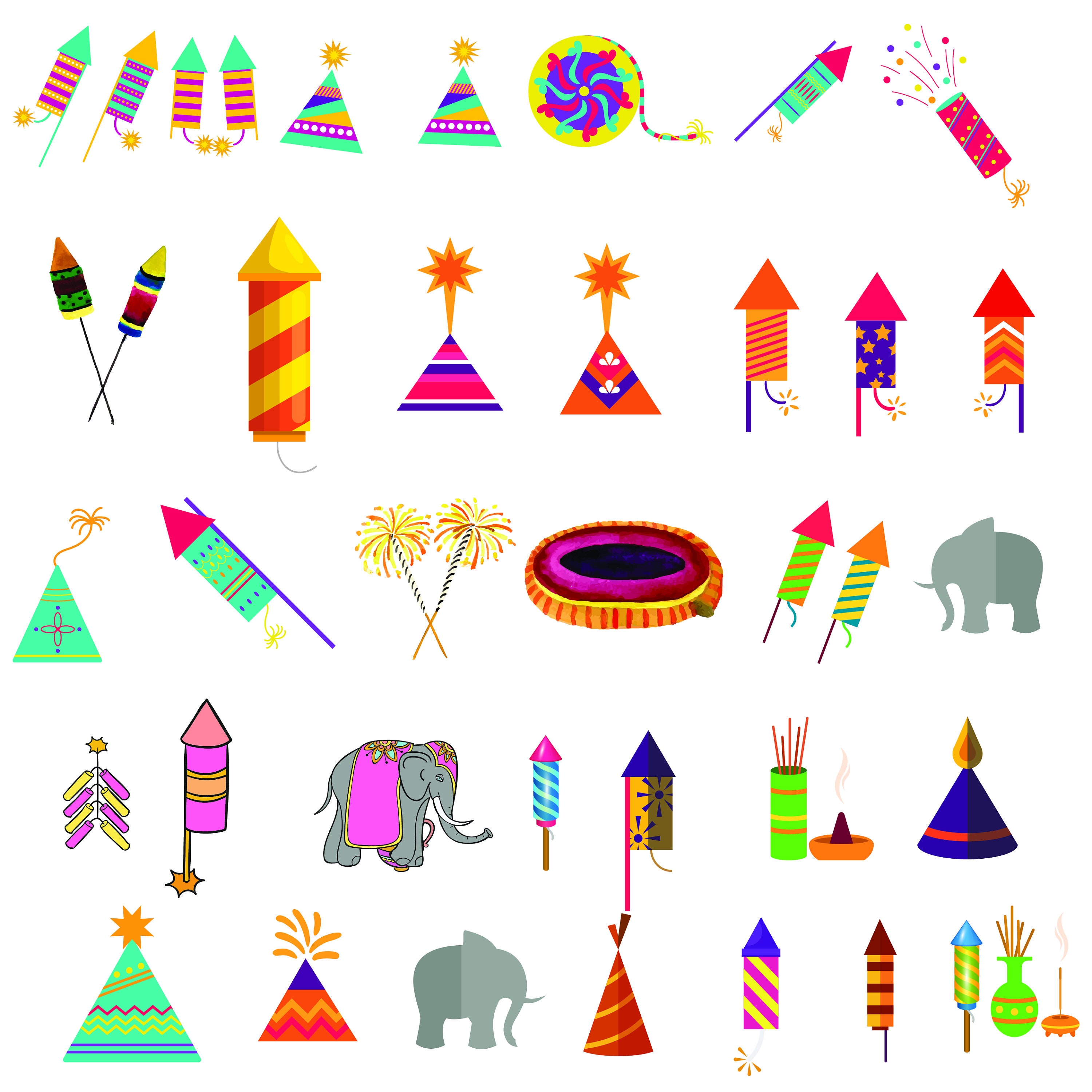 Diwali Icons Printable Images Graphics Crafts Printables - Etsy