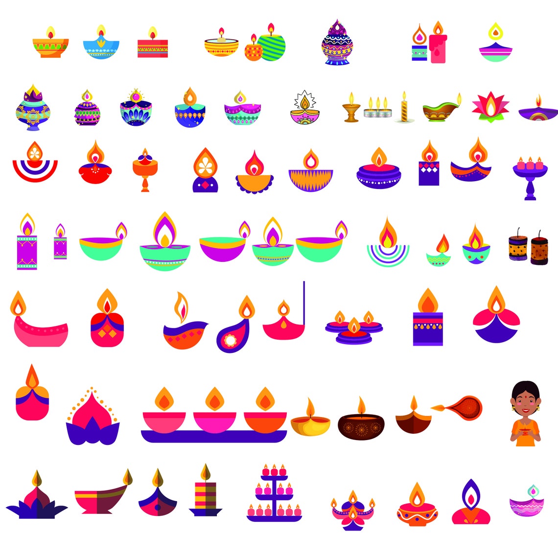Diwali Icons Printable Images Graphics Crafts Printables - Etsy