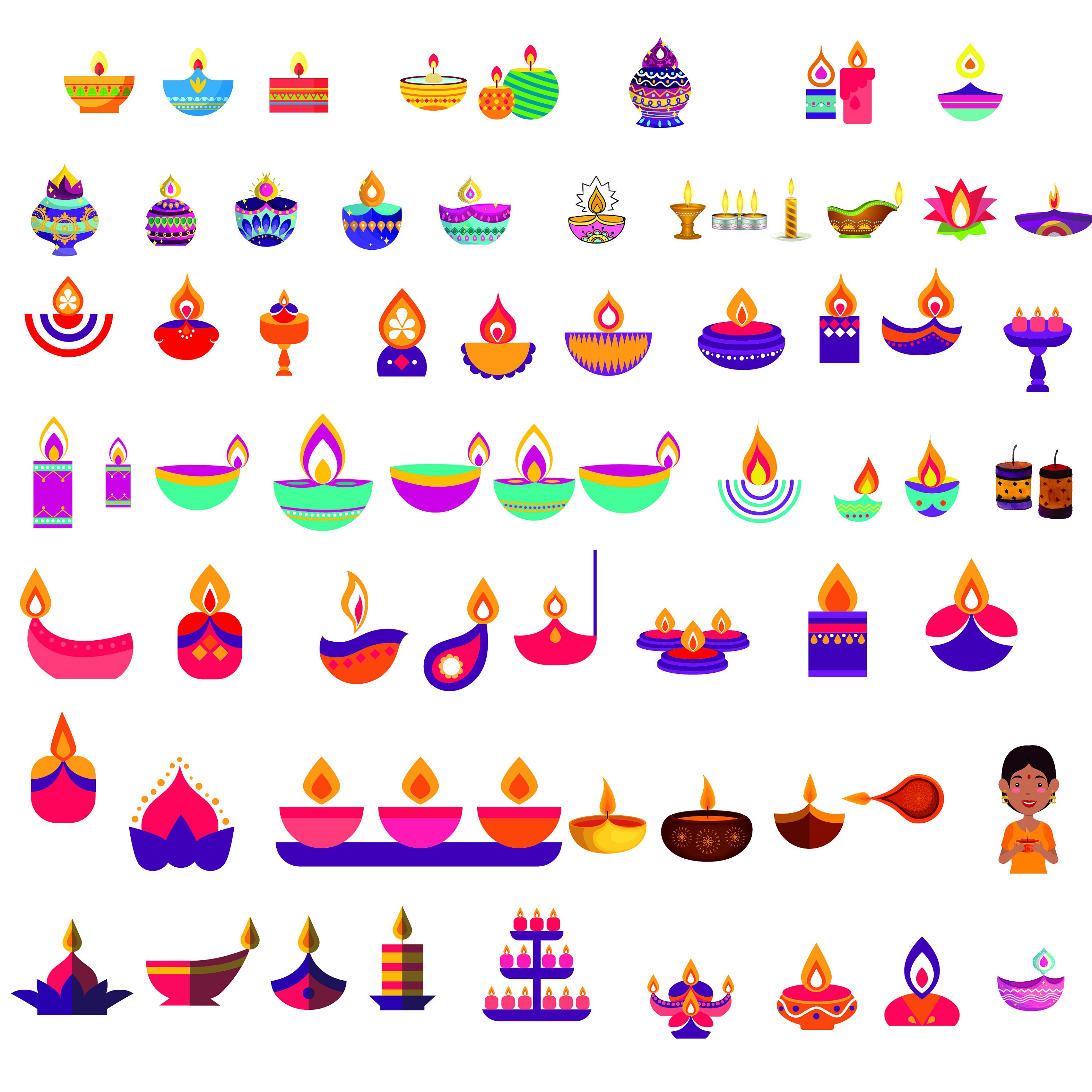 Diwali Icons Printable Images Graphics Crafts Printables - Etsy