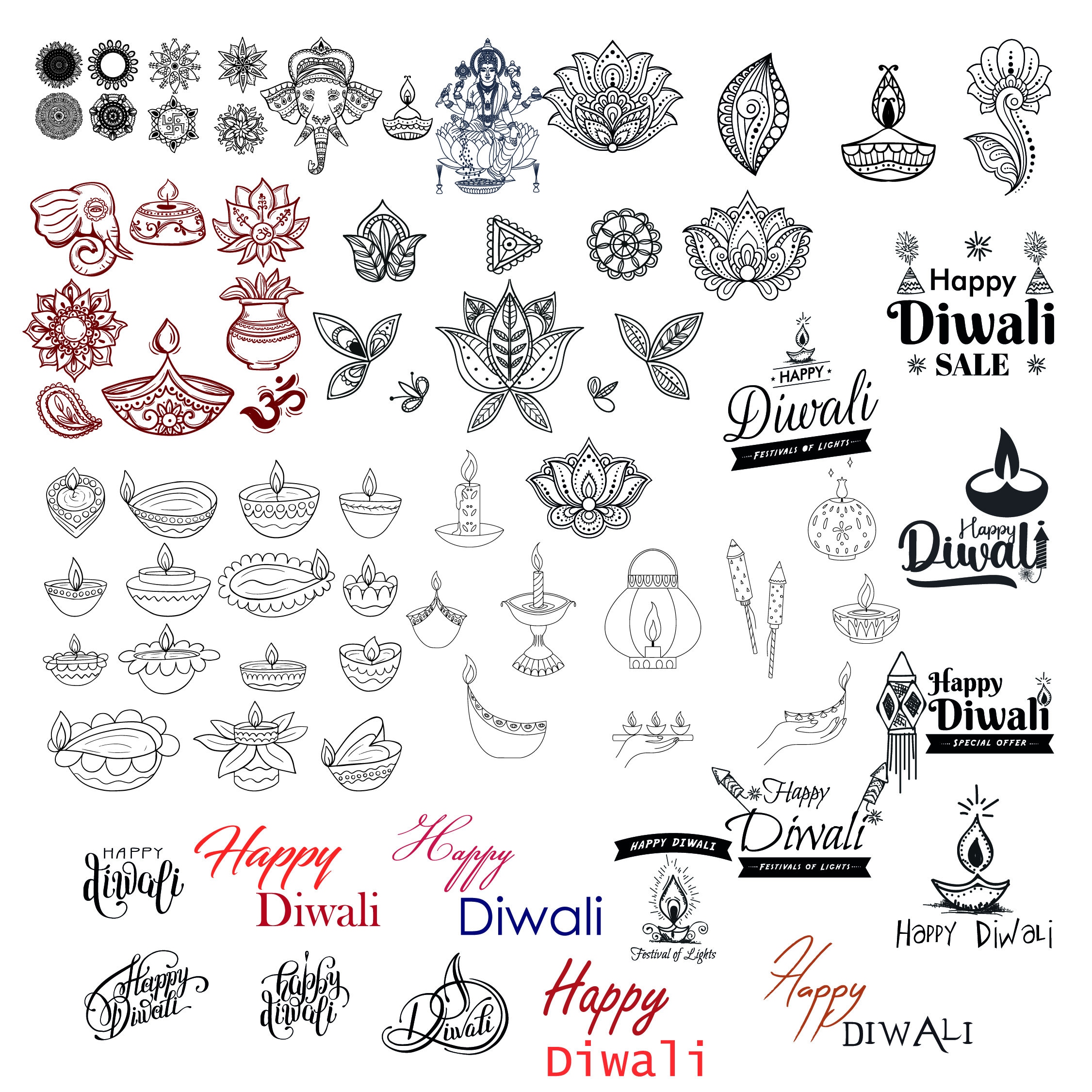 Diwali Svg Diwali Vector Art Diwali Icon Svgdiwali Candle happy Diwali ...