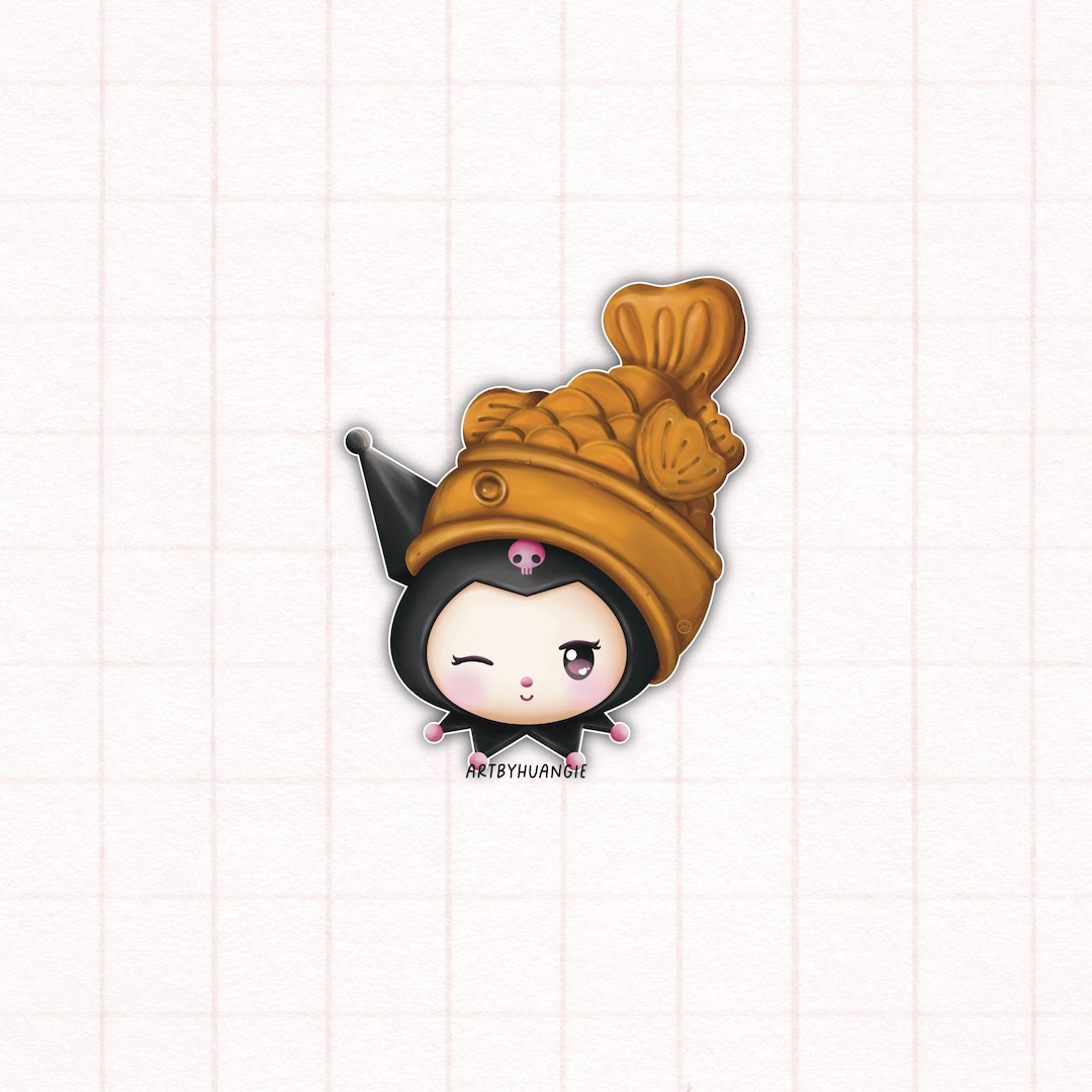 Kuromi Taiyaki Sticker || Kuromi Sanrio Sticker | Cute Sticker | Food ...