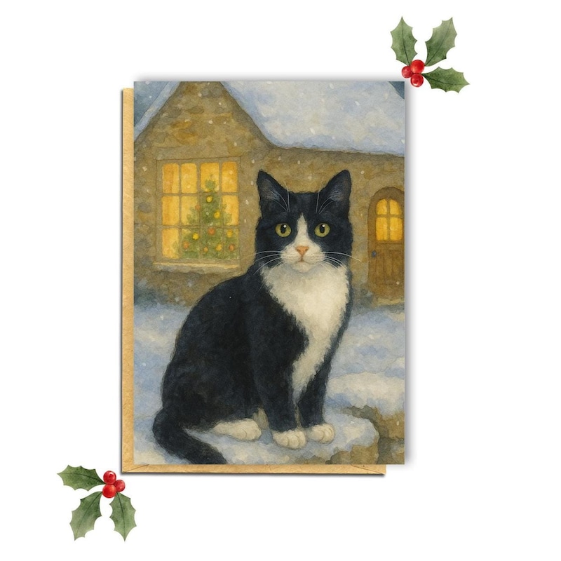 Cat Christmas Cards - Etsy UK