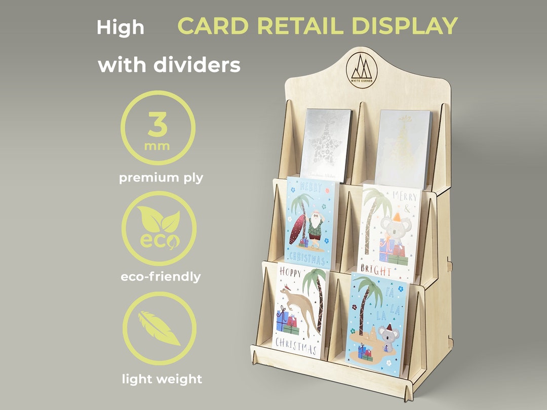 High Card Retail Counter Display Stand Three Layer Market Cards Stand ...