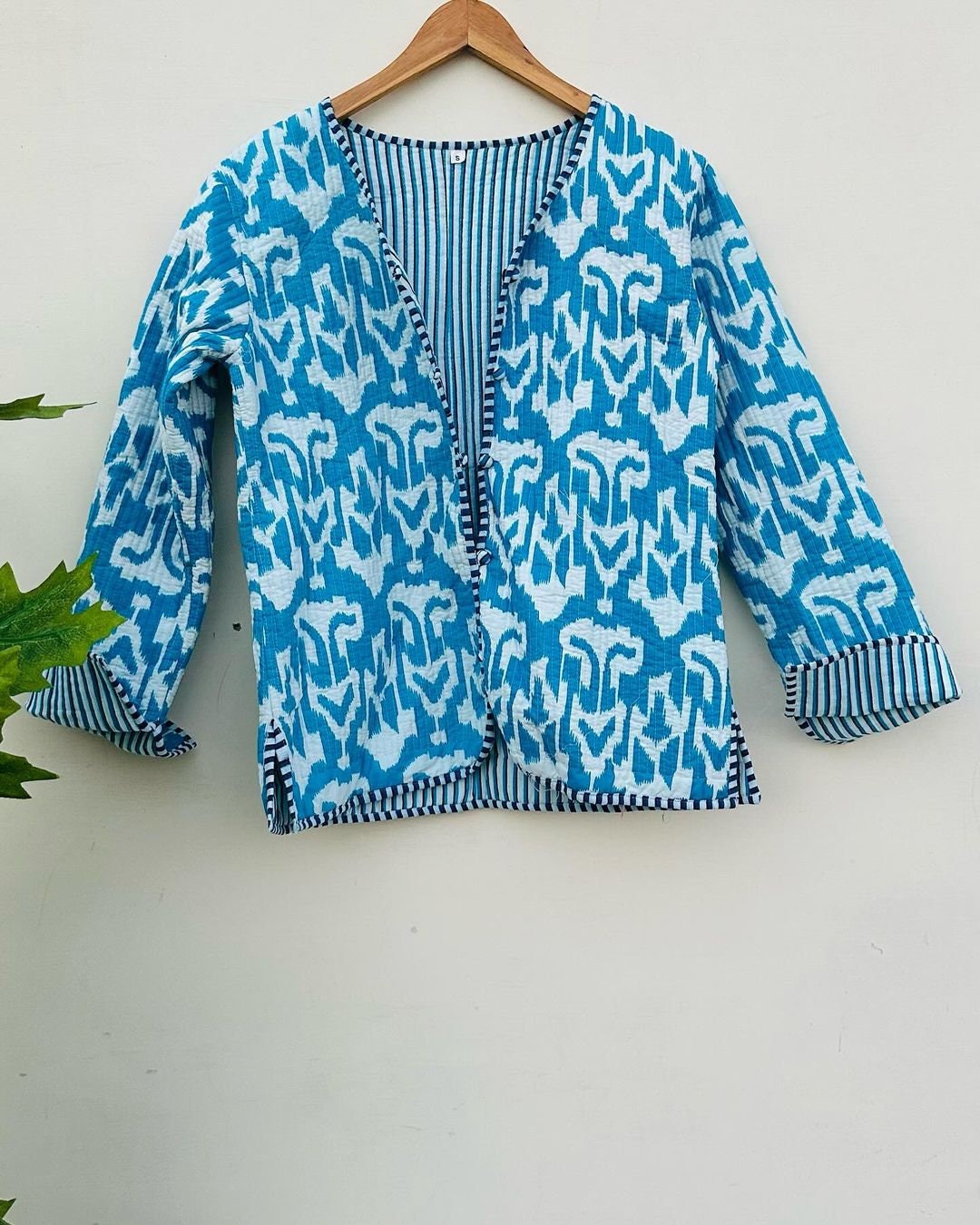 Cotton Block Print Jacket, Lightweight Women Jacket, Handmade Cotton ...