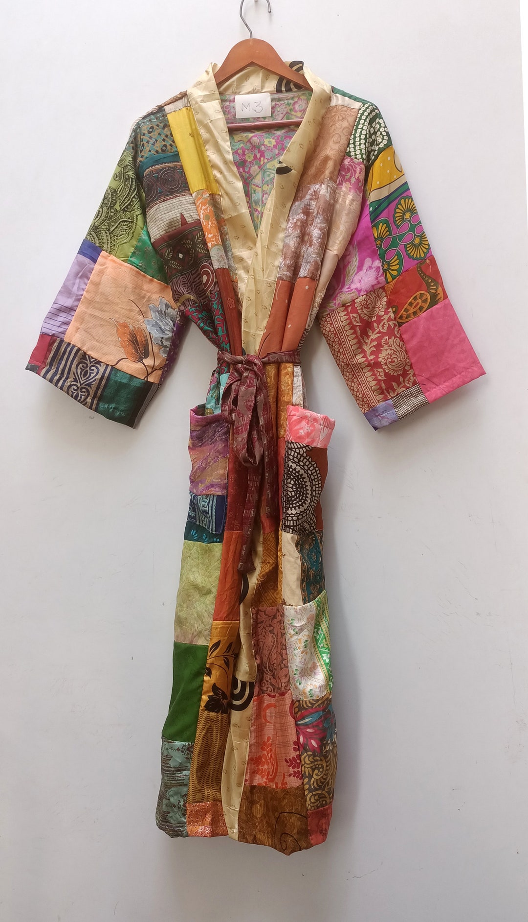 Patchwork Robe, Silk Robe, Indian Handmade Robe, Free Size Robe ...