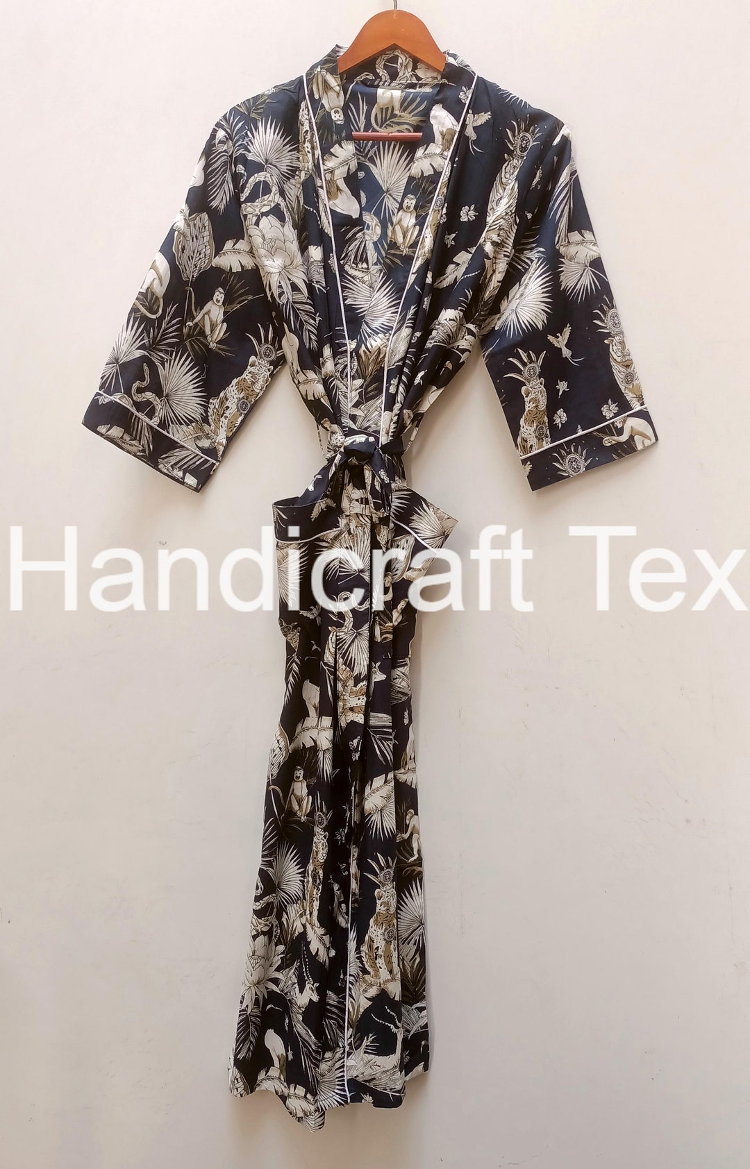 EXPRESS Delivery-tiger Print Cotton Kimono Robes, Wild Life Animal ...